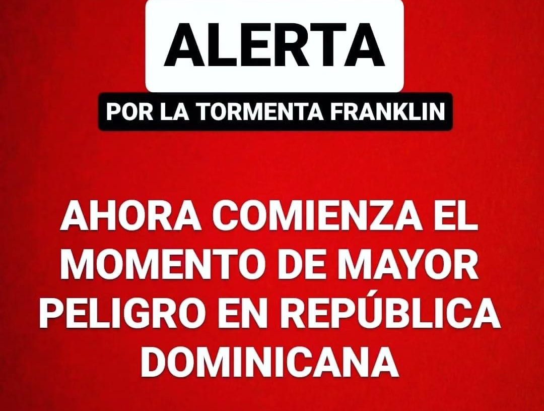 Conoce la trayectoria de la Tormenta Franklin, 25 provincias en alerta Roja – NoticiarioDigital